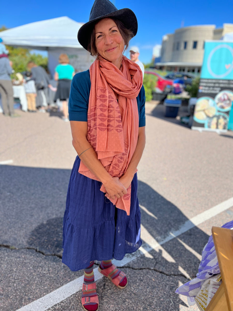 Long Garland Scarf in Faded Rose – Cardamom Designs